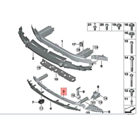 BMW 5 Series Front Bumper Lower Mount 51117385290 OEM A1 for sale ...