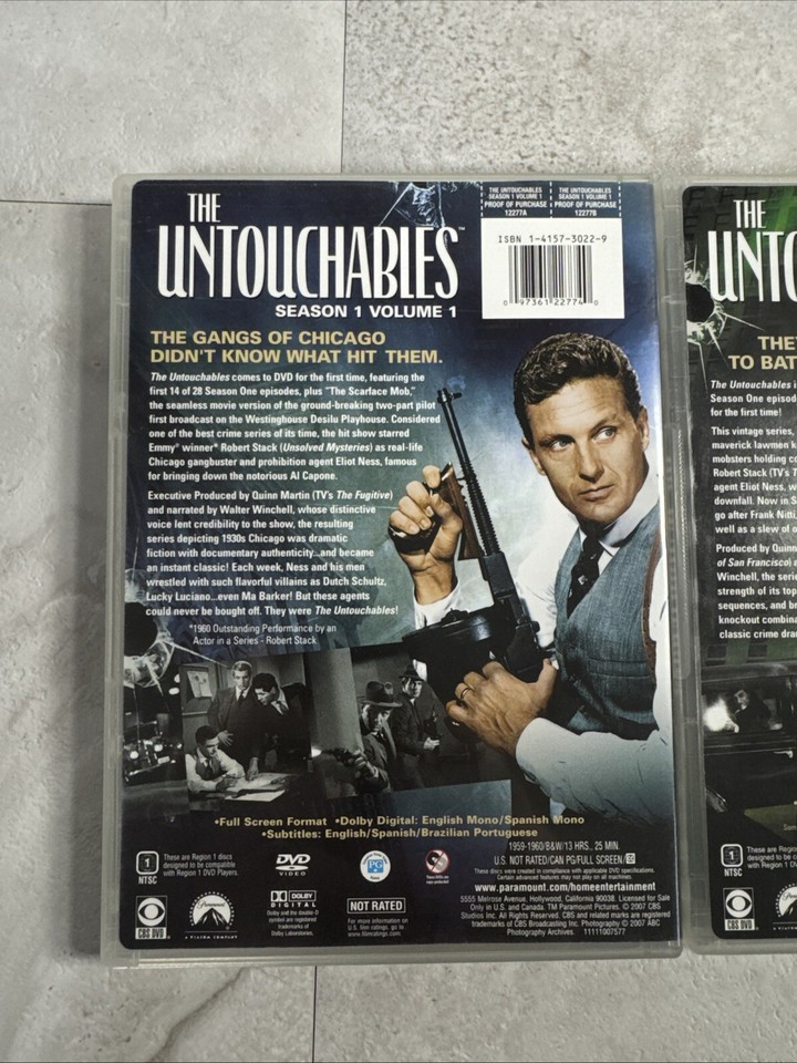 The Untouchables - Season 1, Vol. 1 AND 2 DVDs 1959-60 97361227740 | eBay