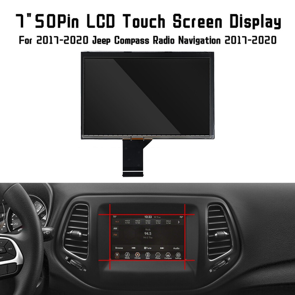 2017-2020 7" LCD Display Touch Screen For Jeep Compass Radio Navigation ...