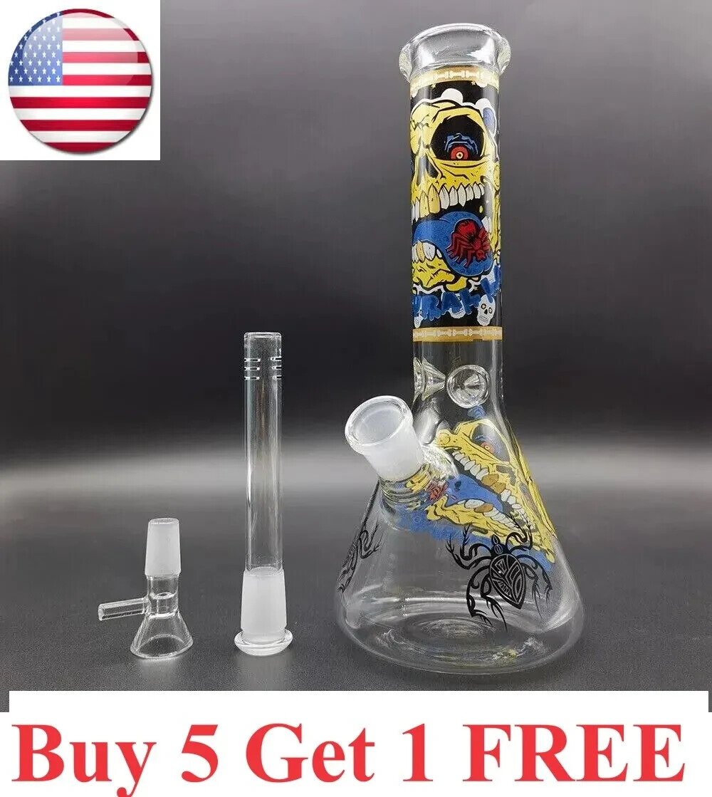 20 Wholesale 10 inch Glass Bong Water Smoking Pipe Bong Beaker 14mm ...