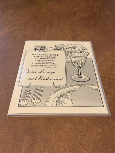 Vintage Rare - Oasis Lounge & Restaurant Bay City Michigan Menu | eBay