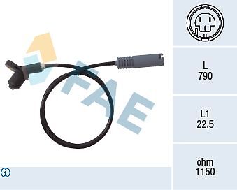 Sensor Raddrehzahl hinten FAE 78017 für BMW | eBay