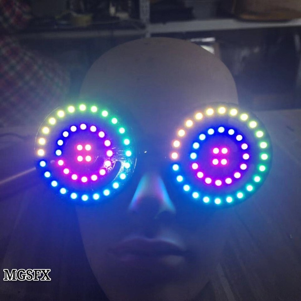 High Quality USB Recharge Rezz Led Glasses Light up Goggles Rainbow ...