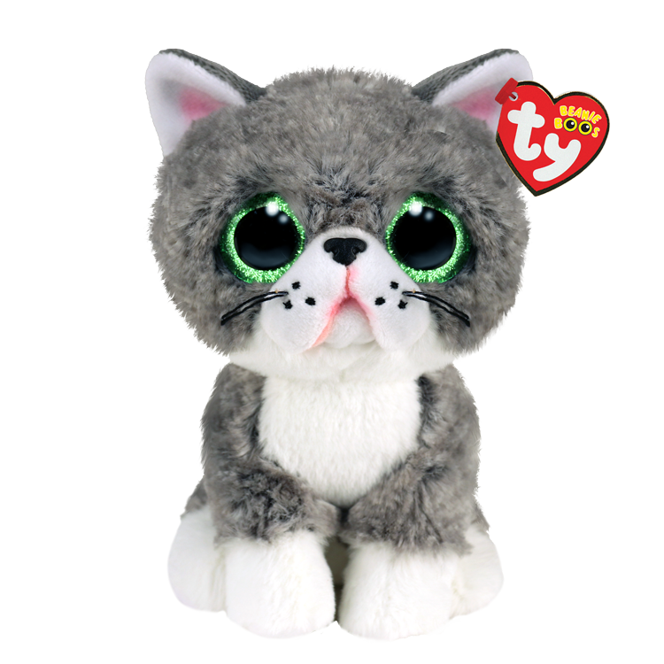 TY Beanie Baby Boo - FERGUS Grey and White Cat NWMT Plush Stuffed ...