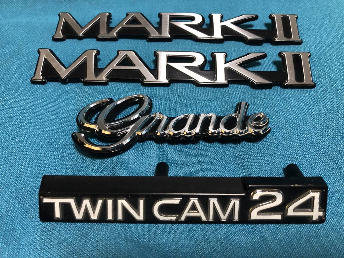 JDM Toyota Mark II Mark 2 Parts Emblem Period GX Grande Twin Cam 24 ...