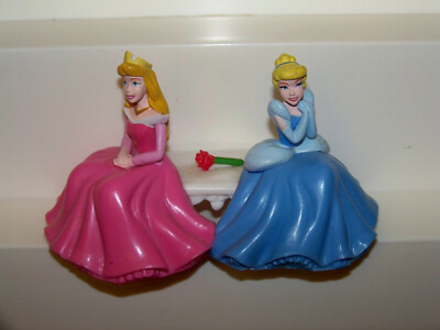 DISNEY AURORA AND CINDERELLA DECOPAC 3" PVC PRINCESS DOLL / CAKE TOPPER ...