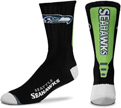 Seattle Seahawks Football Black Jump Curve Deuce Crew Socks | eBay