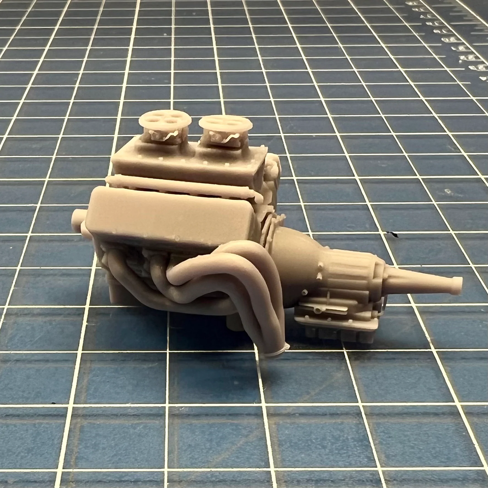 SBC Small Block Chevy Dual Carb Drag Engine 1/25 | eBay