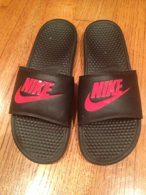 Nike Black Red Accent Mens Slides Sandals Size 12 | eBay UK
