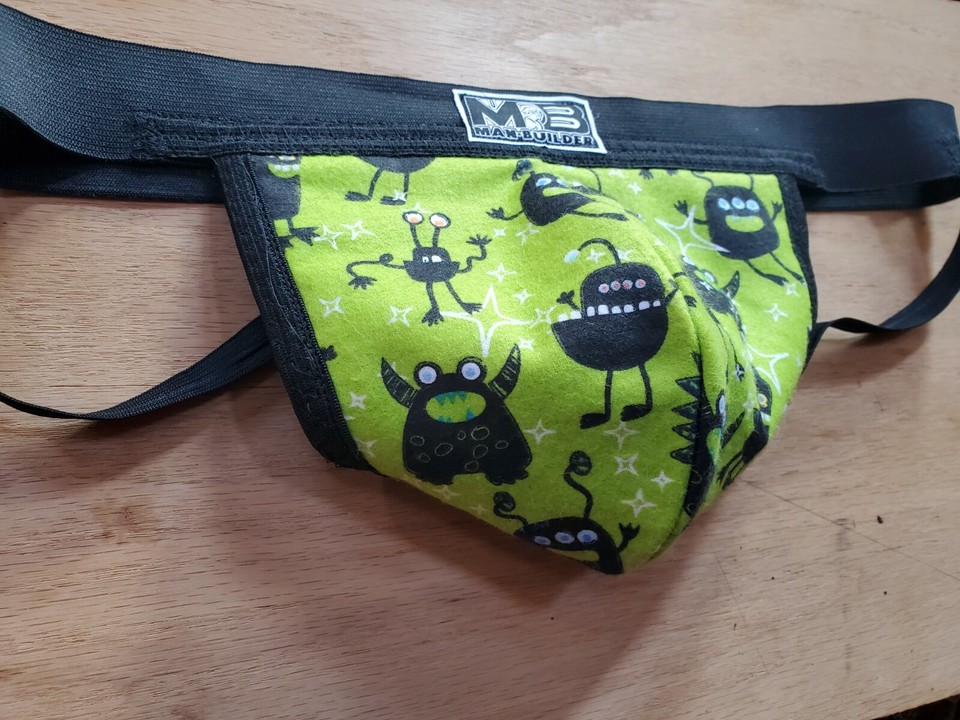 Cool Green Jockstrap, Jock, Athletic Supporter, Monster Print, Black ...