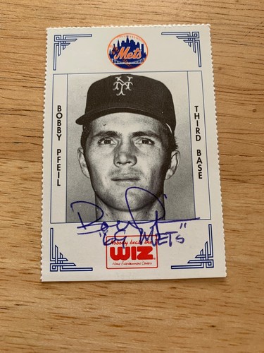 BOBBY PFEIL SIGNED RARE 1991 NEW YORK METS WIZ SGA BASEBALL CARD #314 ...