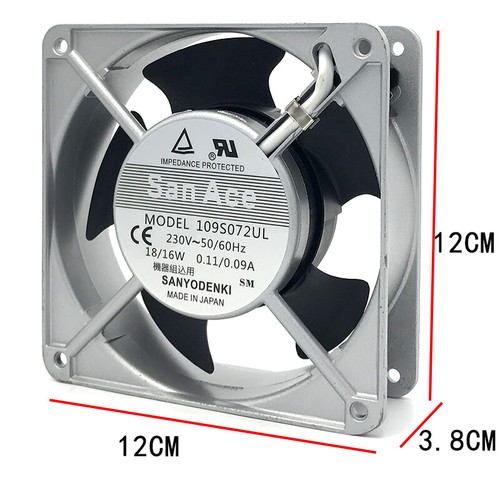 Sanyo 109S072UL 230V 50 / 60HZ 18 / 16W 12CM 12038 aluminum frame ...