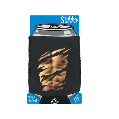 Ripped Six Pack - Novelty Funny Gift Stubby Holder With Base Gifts ...