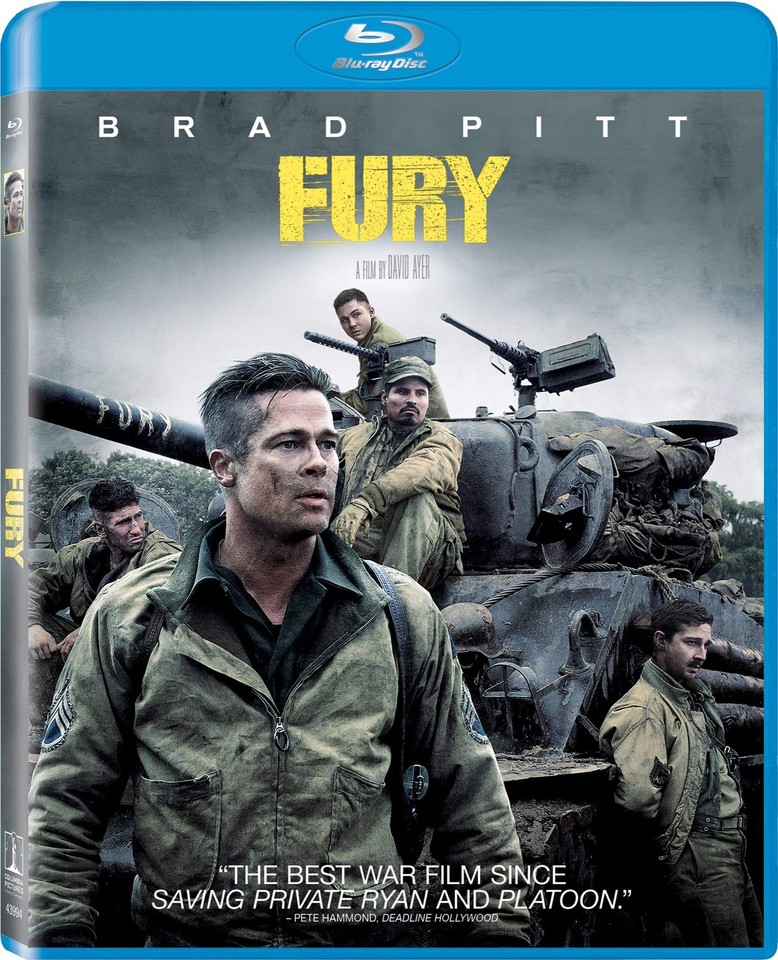 Fury (Blu-ray) Brad Pitt Shia LaBeouf Logan Lerman Michael Peña | eBay