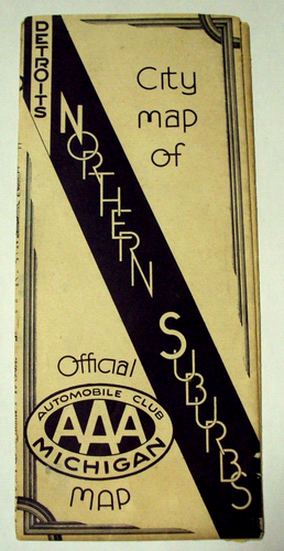 Vintage Detroit Michigan MI City Map Northern Suburbs AAA | eBay
