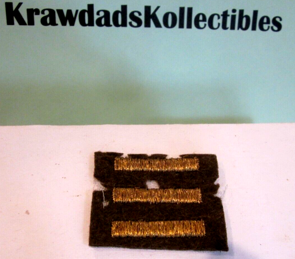 WW2 US ARMY OVERSEAS SERVICE BARS GOLD WIRE THREAD OD GREEN WOOL 18 ...
