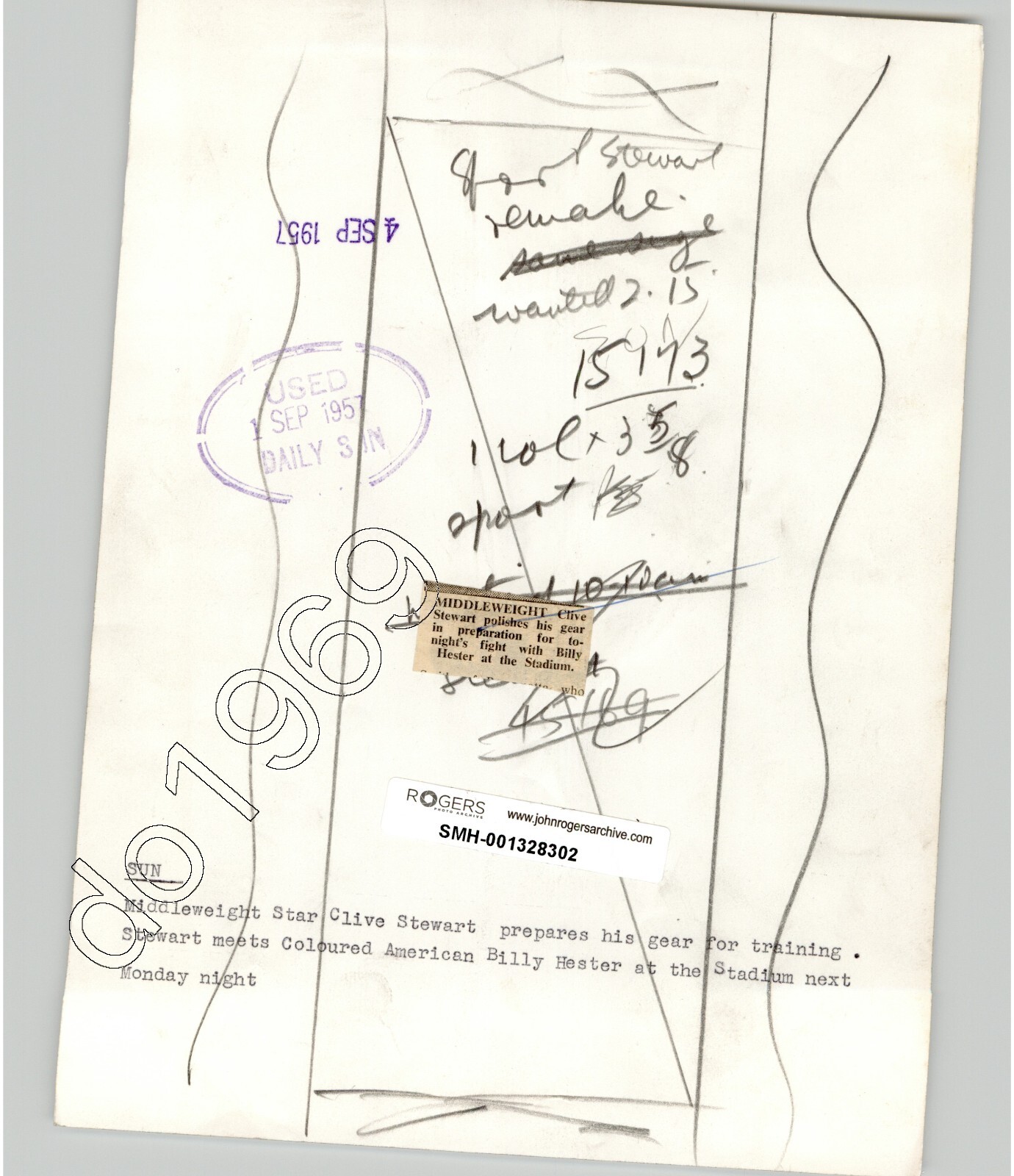 Renowned Australian BOXER CLIVE STEWART Sports VINTAGE 1957 Press Photo ...