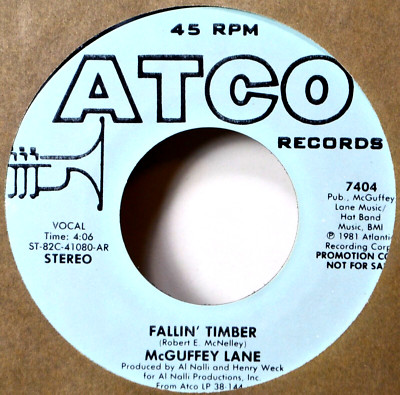 McGuffey Lane Fallin' Timber Country Pop Rock DJ Promo NM 45 7" Vinyl ...