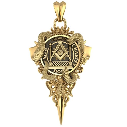 Freemason Masonic Pendant with Snake Biker Brass Jewelry | eBay