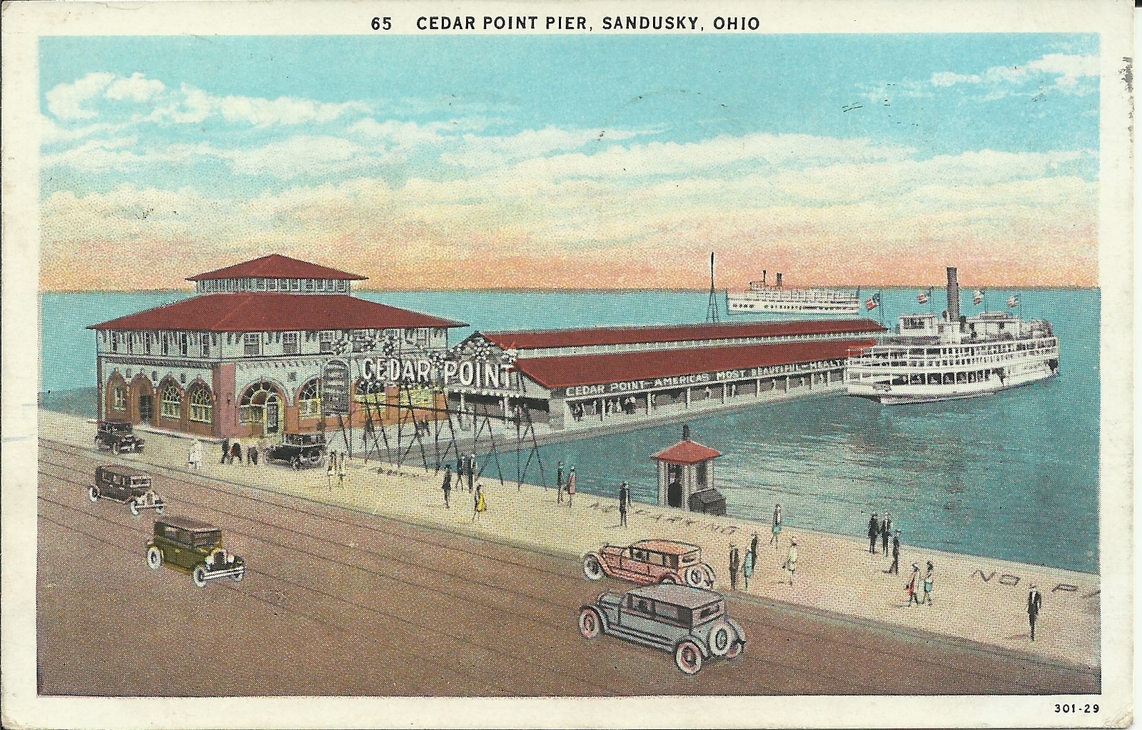 OLD VINTAGE CEDAR POINT PIER IN SANDUSKY OHIO 1929 POSTCARD | eBay