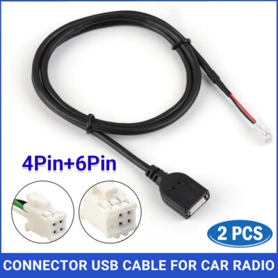 4Pin+6Pin USB Cable Adaptor For Android Car Radio Stereo USB Cable ...