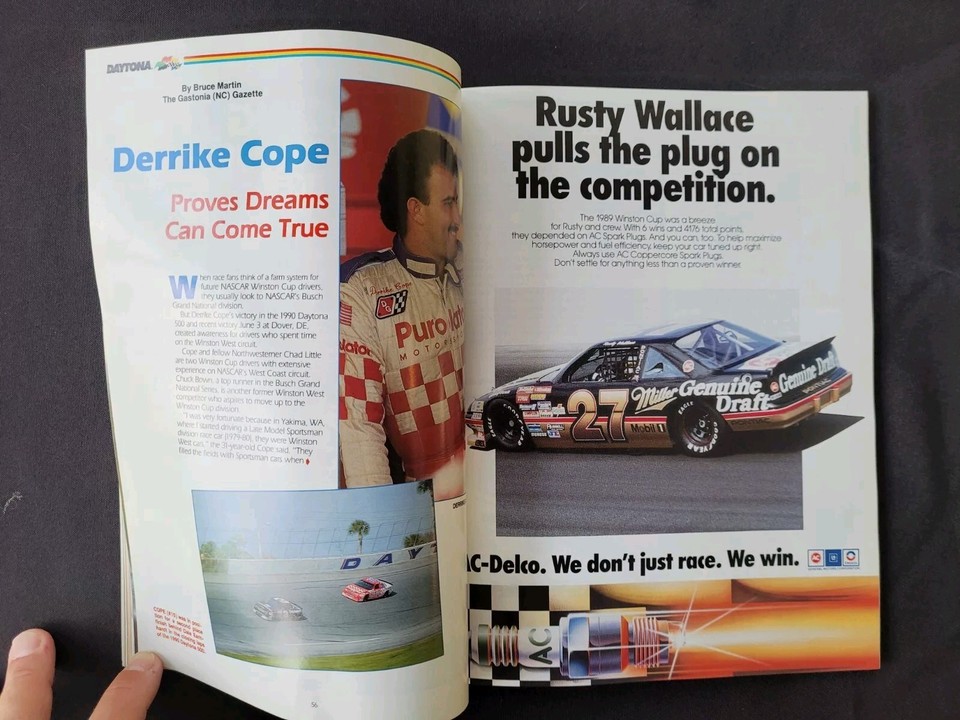 1990 NASCAR Daytona Firecracker 400 Program/Lineup, Dale Earnhardt Win ...