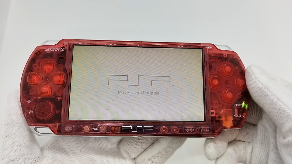 Sony PSP-3000 Playstation Portable Handheld Console Clear Red Shell ...
