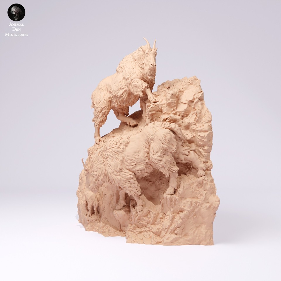 Rocky Mountain Goat 4 piece Diorama Resin 3-d printed Model Railroad ...