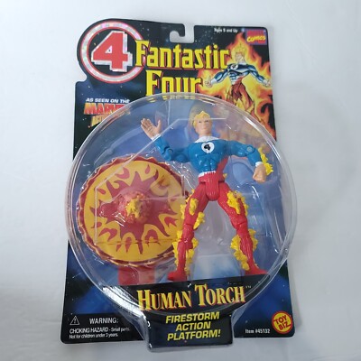 Fantastic Four HUMAN TORCH Fire Storm Action Platform Figure Marvel ...