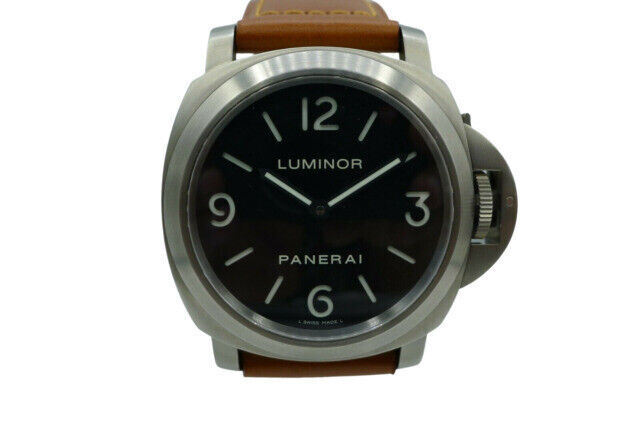 Panerai Luminor Men's Black Watch with Brown Leather Strap - PAM00176 ...