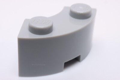 Lego 6x Light Bluish Gray Brick Round Corner 2 x 2 Macaroni with Stud ...