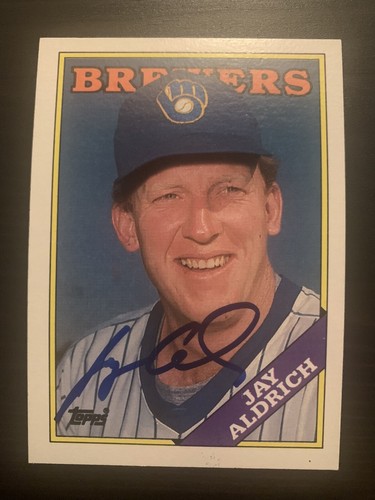 1988 Topps #616 Jay Aldrich Milwaukee Brewers Signed Card Autographed ...