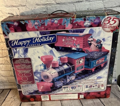 Happy Holiday Express Light & Music Christmas Train Set Complete In Box ...
