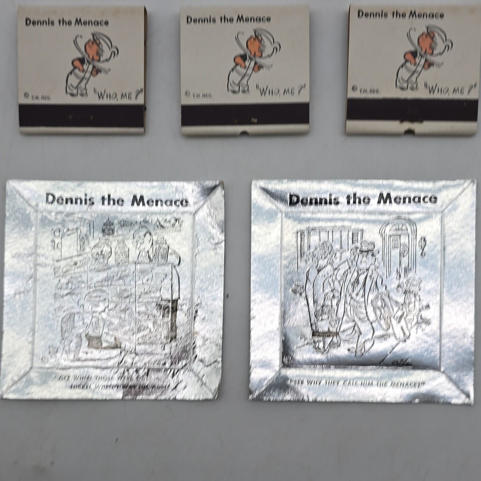 Dennis the Menace Matchbooks, Coasters & Ashtrays Comic Artwork Lot ...