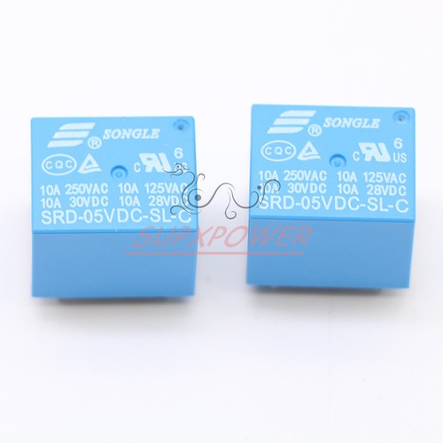 SRD-05VDC-SL-C 5 Pins SONGLE Power Relay 5V DC SPDT PCB Type SRD-5VDC ...