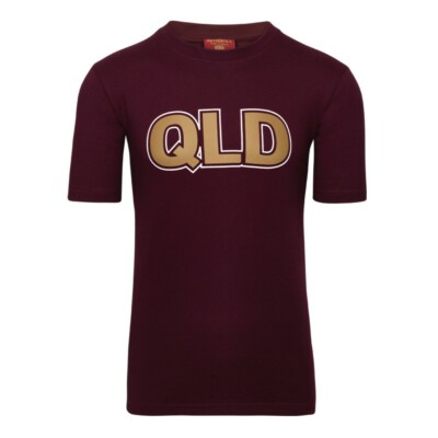 QLD Maroons State of Origin "QLD Text" Tee/T Shirt | eBay Australia