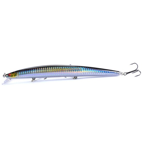 18cm 24g big long fish Minnow sea fishing lure bait 3D eyes Strong ...