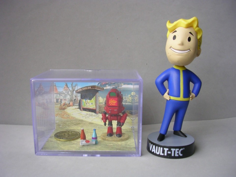 Fallout NUKA WORLD Nukatron Nukacade Token Quantum Cherry Mini Diorama ...