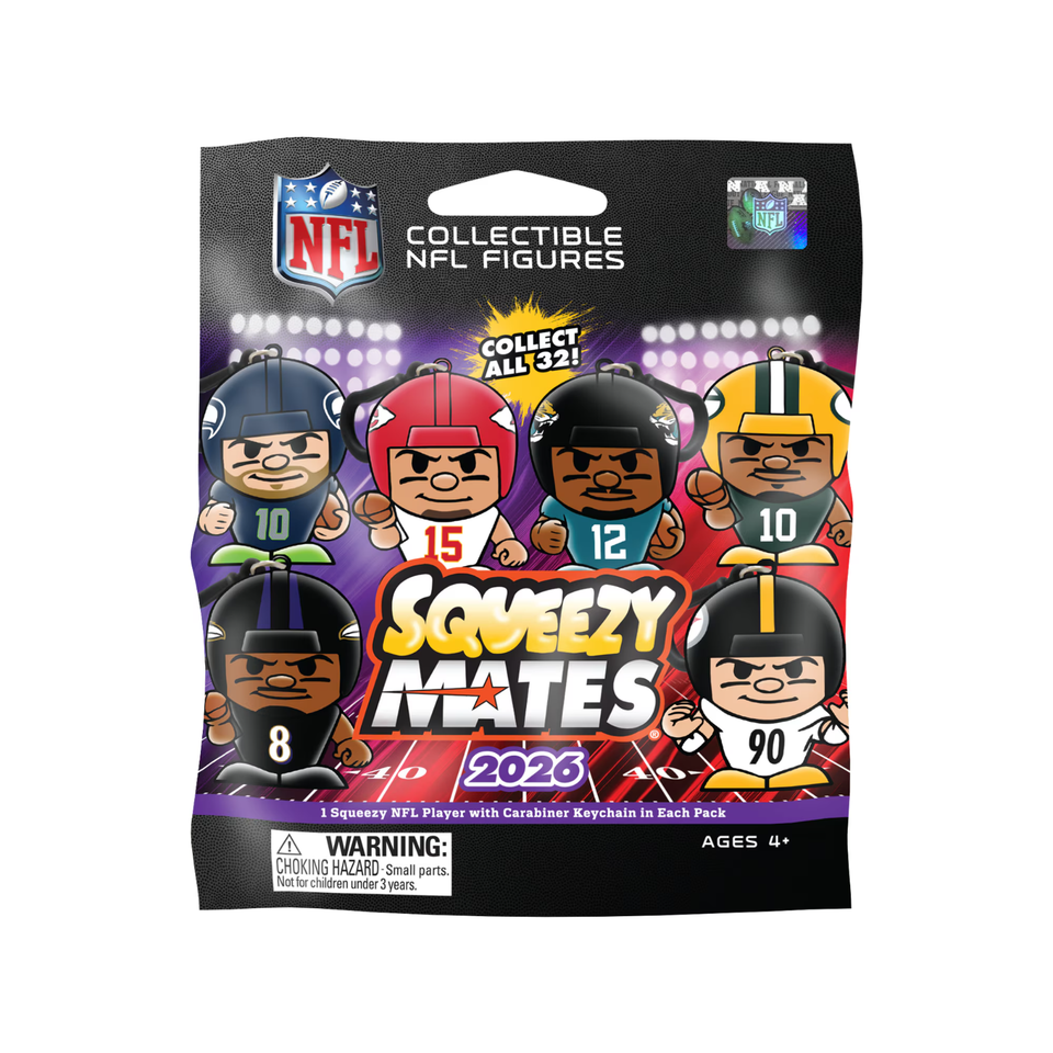 NFL 2026 Series 8 Squeezy Mates 24 Unopened Foil Packs with Gravity ...