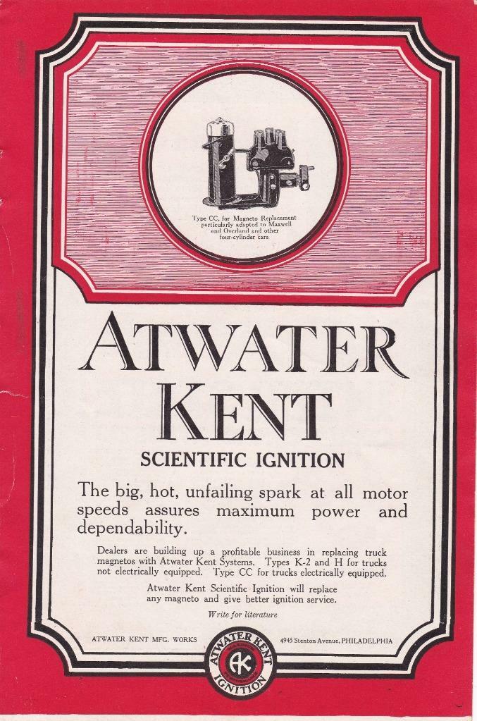 1919 Atwater Kent Auto Car Ignition Ad / Philadelphia | eBay