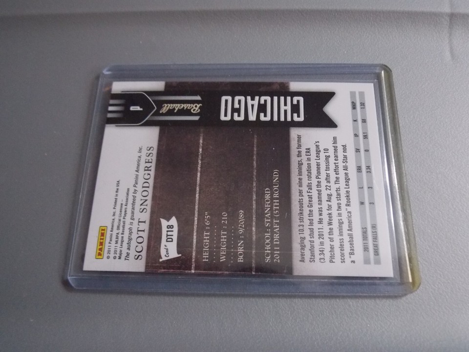 Scott Snodgress 2011 Playoff Contenders Draft Ticket Auto Card #DT18 | eBay