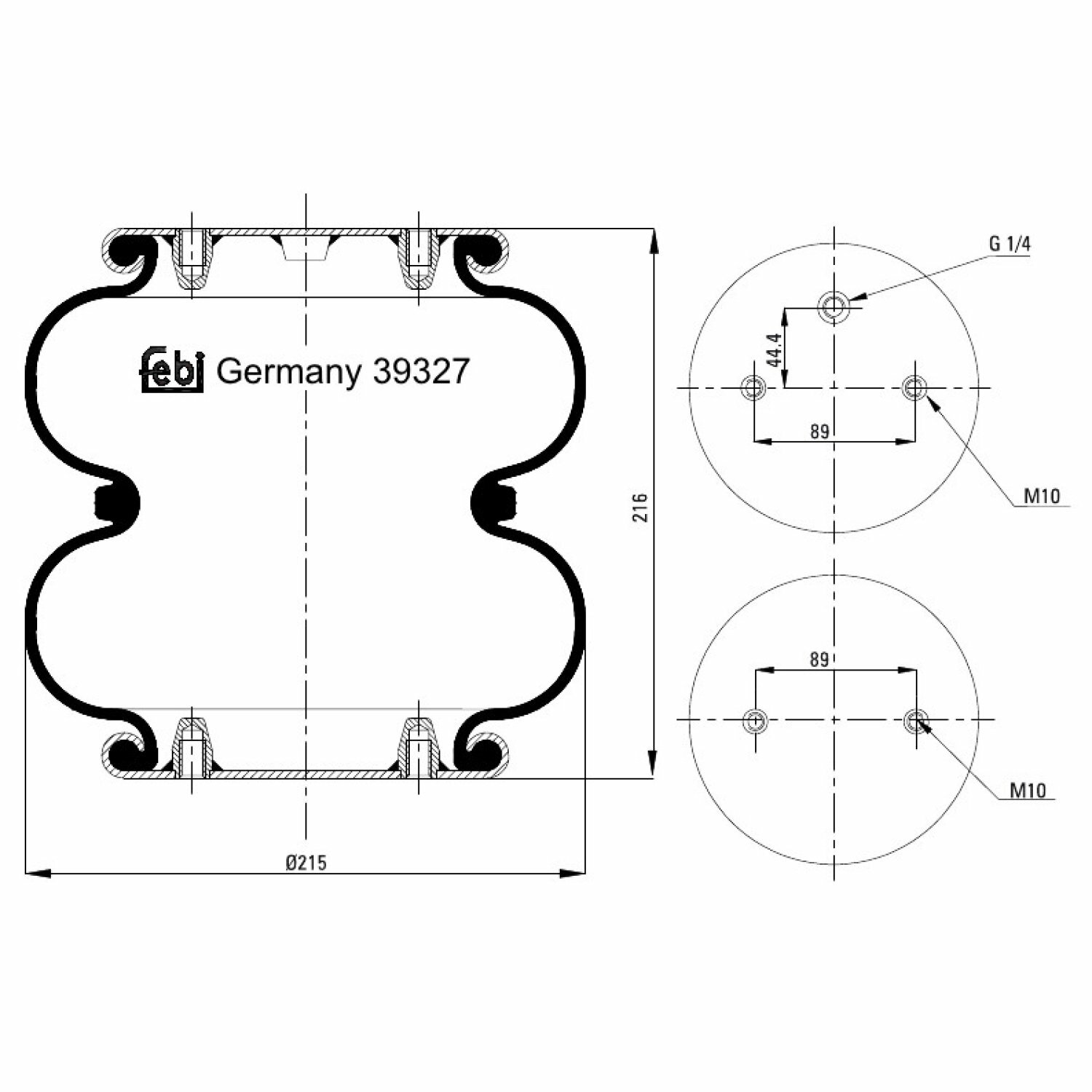 Air Spring Fits ROR OE 21222663 Febi 39327 | eBay