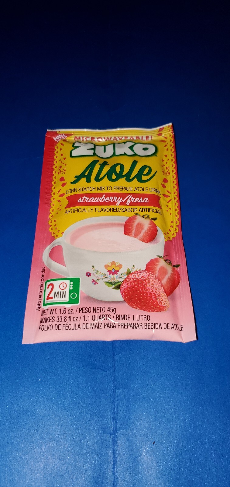 12 PACK ZUKO ATOLE STRAWBERRY (FRESA) FLAVOR, 1.6 oz (45g) PER BAG ...