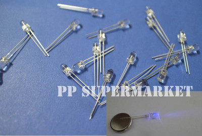 100pcs 5mm 1000mcd Ultra Violet 395-400nm UV LED Diode 3.2-3.4V 20mA ...