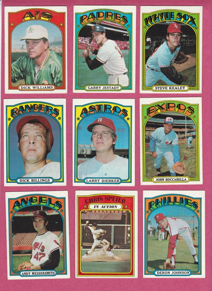 1972 Topps Baseball Cards - mostly EX+ to EXMT commons to complete your ...