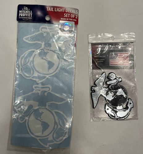 USMC US Marine Corps Chrome Auto Emblem And Tail Light Decals Made In ...