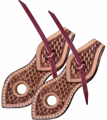 Shiloh Basketweave Tooled Light Oil Slobber Straps | eBay