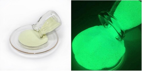 200 grams 7.1 oz pale yellowish glow powder that glows very bright lime ...