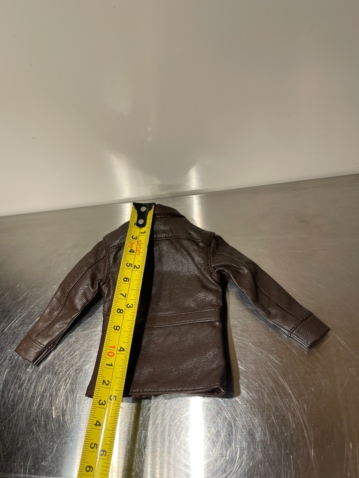 1:6 Figure Nice Brown Soft Leather Jacket w zipper Custom Indiana Jones ...
