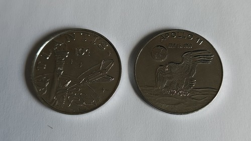 APOLLO 11 MOON LANDING + STS-135 Space Shuttle ATLANTIS NASA MEDAL ...